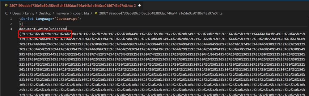 Decoding a Cobalt Strike Downloader Script With CyberChef