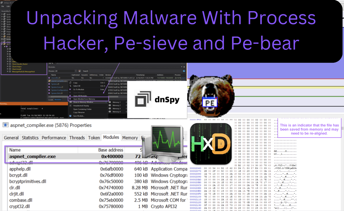 Malware Unpacking With Memory Dumps - Intermediate Methods (Pe-Sieve, Process Hacker, Hxd and Pe ...
